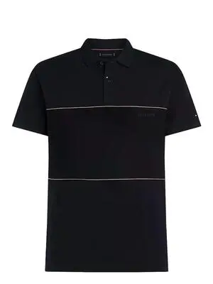 Tommy Hilfiger Stripe Blocking Polo Shirt - Blue
