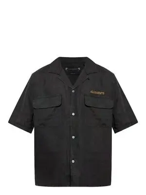 ALLSAINTS Dunloe Embroidered Flap-pocket Shirt - Black
