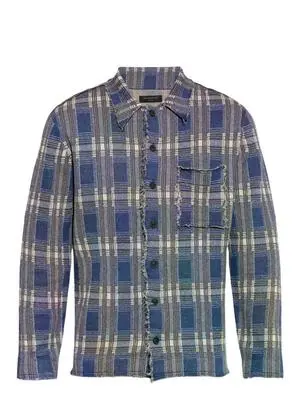 ALLSAINTS Solmar Check-pattern Knitted Cardigan - Blue