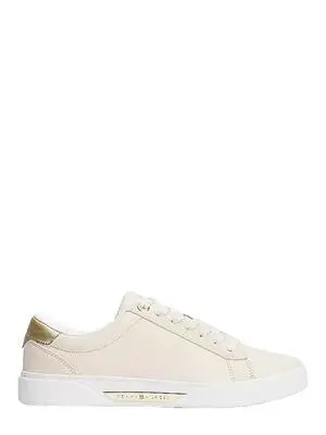 Tommy Hilfiger Leather Lace-up Sneakers - Neutrals