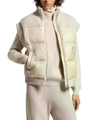 Peserico Quilted Panelled Gilet - Neutrals