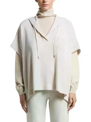 Peserico Short-sleeve Hooded Top - Neutrals