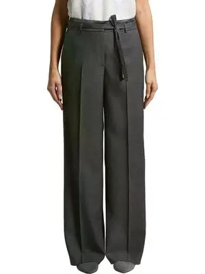 Peserico Pressed-crease Belted Trousers - Grey