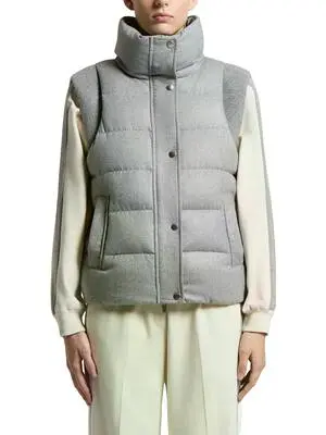 Peserico Quilted High-neck Gilet - Grey