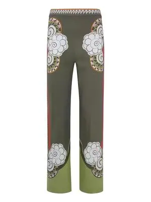 La DoubleJ Ambrosia Placee Graphic Print Trousers - Green