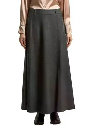 Peserico Belt-loop Maxi Skirt - Grey