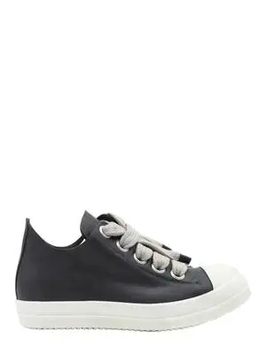 Rick Owens Rick Owens Leather Lace-Up Sneakers Black