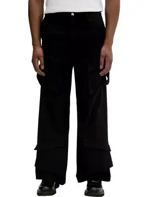 HELIOT EMIL Wide-leg Multi-pocket Cargo Pants - Black