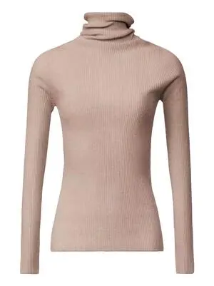 Fabiana Filippi Ribbed Roll-Neck Sweater Neutrals