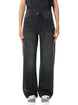 Carhartt Work In Progress Paint-splatter Straight-leg Denim Jeans - Grey