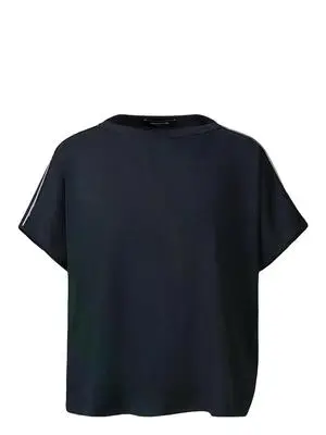 Fabiana Filippi Short Sleeve T-shirt With Stripe Detail - Blue