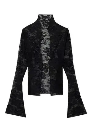 Gcds Lace Flared Sleeve Shirt - Black