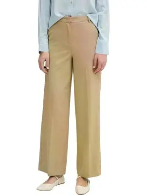 BENETTON Pressed Crease Wide Leg Trousers - Neutrals