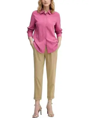 BENETTON Vertical Stripe Long Sleeve Shirt - Pink