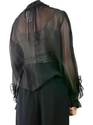 FRAME Ruffled Leopard-print Blouse - Brown