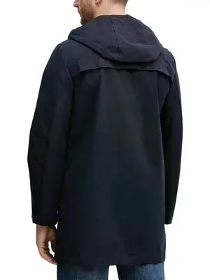BENETTON Zip-up Hooded Jacket With Drawstring And Press-stud Pockets - Blue