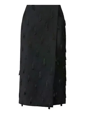 Fabiana Filippi Tasseled Wrap Midi Skirt - Black