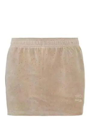 Alexander Wang Crystal Embellished Mini Skort - Neutrals