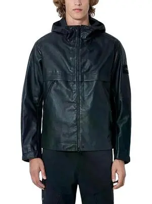 STONE ISLAND Stone Island Hooded Leather Jacket