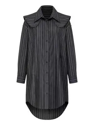 Y/project Striped Pinstripe Shirt Maxi Dress - Grey
