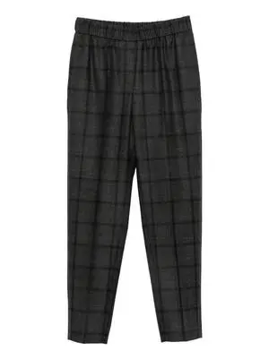 Peserico Check Pattern Trousers - Grey