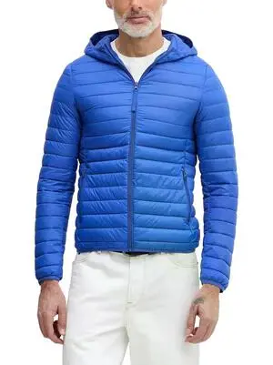 BENETTON Quilted Hooded Jacket - Blue