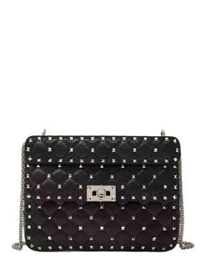 Valentino Garavani Rockstud Quilted Shoulder Bag - Black