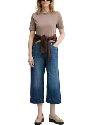 BENETTON Faded Turn-up Jeans - Blue