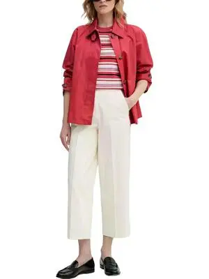 BENETTON Raglan-sleeve Button-up Coat Red