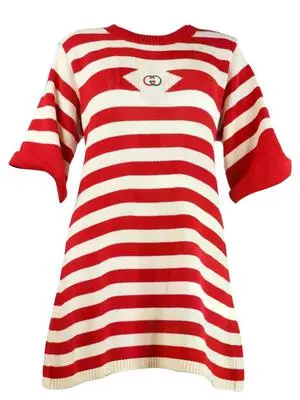 Gucci Mini Garden Striped Dress - Red