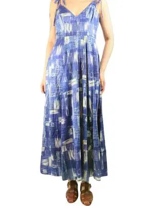 WIGGY KIT Ekberg Abstract Print Maxi Dress - Blue