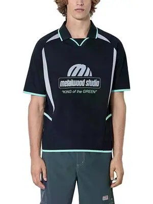 METALWOOD STUDIO Piping Logo-motif Polo Shirt - Black