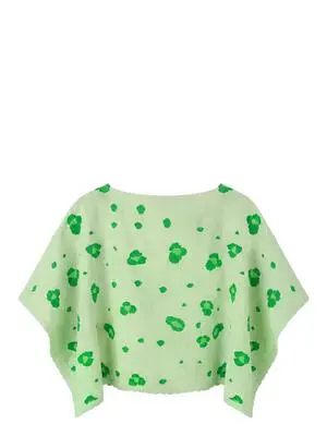 ORSINA Animalier-print Scalloped Top - Green