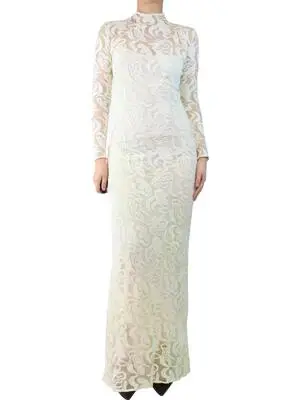 CARLA ZAMPATTI Lace Detail Maxi Dress - Neutrals