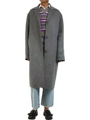JOSEPH Single-breasted Cashmere Coat - Grey