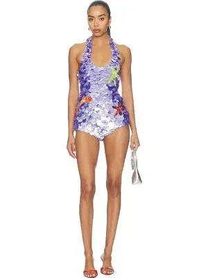 Retrofete Isabele Embroidered Romper - Multi