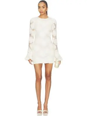 ROTATE BY BIRGER CHRISTENSEN Flower Mesh Mini Dress - White