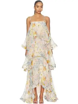 ELLIATT Armani Tiered Maxi Dress - Yellow