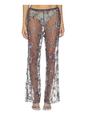 OPERASPORT Embroidered Floral Lace Pants - Grey