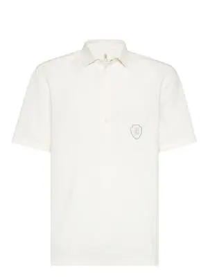 Brunello Cucinelli Logo Wool Polo Shirt - White