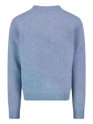 A.p.c. Logo Embroidered Crew Neck Sweater - Blue