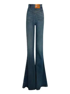 A.W.A.K.E. Mode Flared Mirror Jeans - Blue