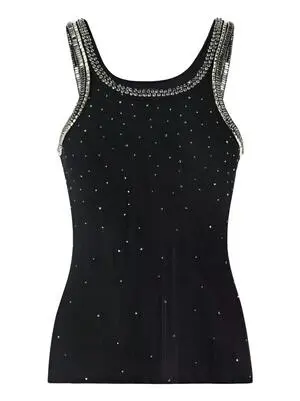 Pinko Scoop Neck Sleeveless Top With Embellishment - Black