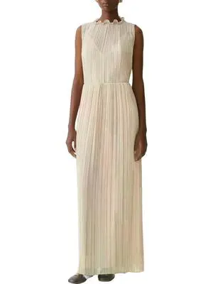 Fabiana Filippi Pleated High Neck Sleeveless Top - Neutrals