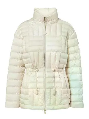 Moncler Quilted High Neck Zip-up Jacket - Neutrals