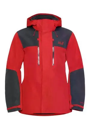 JACK WOLFSKIN Waterproof Hooded Trekking Jacket - Red