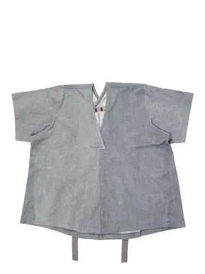 ZIGGY CHEN V-neck Strap T-shirt - Grey