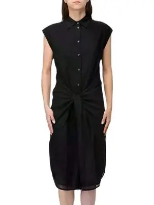 TELA Knot-detail Sleeveless Midi Dress - Black