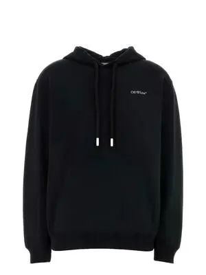 Off-White Cotton Arrows Print Hoodie - Black
