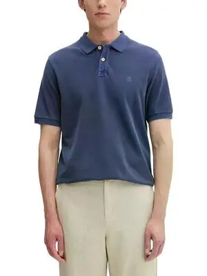 Marc O'polo Logo-embroidered Piqué Polo Shirt - Blue
